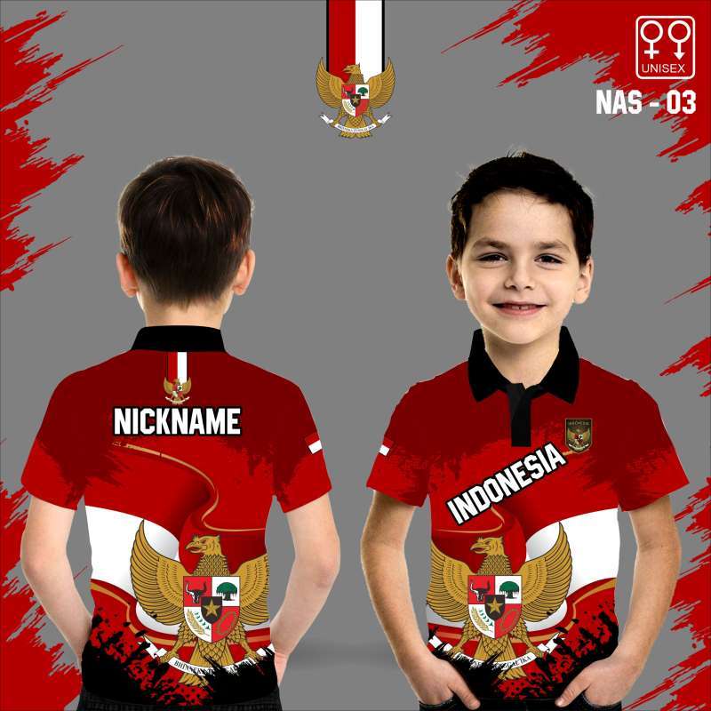 Jual Baju polo anak hut kemerdekaan ri ke 78 tahun 2023 kaos 17 an dirgarahayu indonesia NAS ...