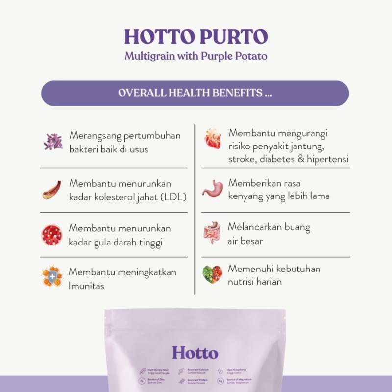 Jual Hotto Purto Multigrain With Purple Potato / Minuman Tinggi Serat ...