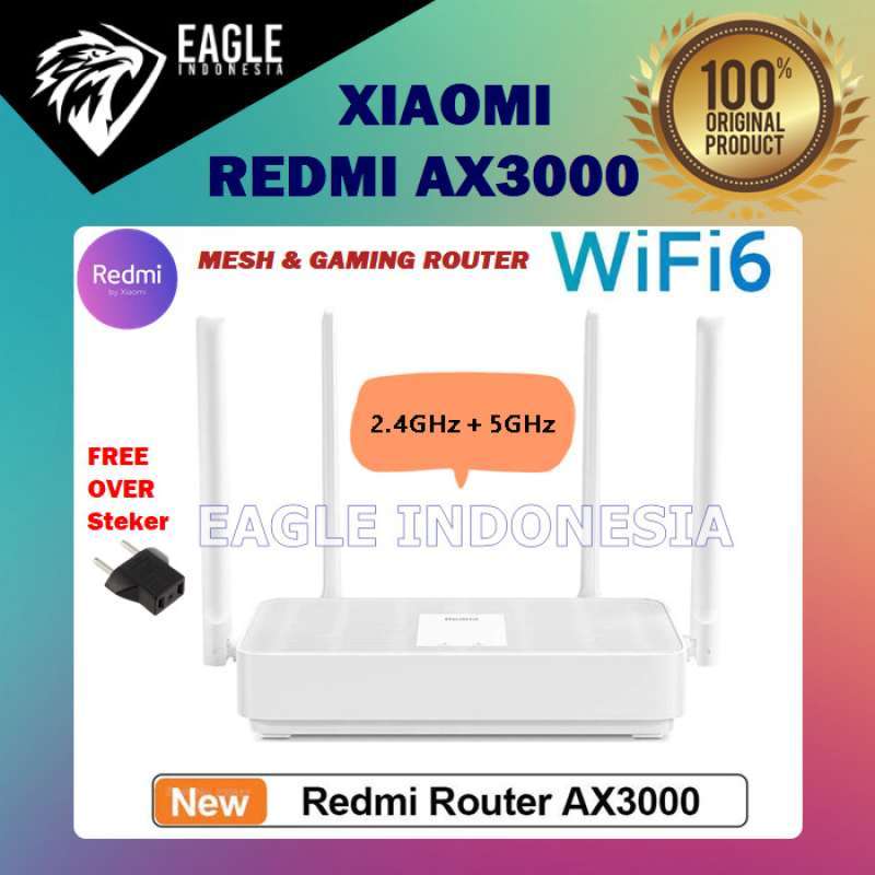 Jual Xiaomi Redmi Ax3000 Gaming Wifi 6 Router Mesh Gigabit Dual Band Di ...