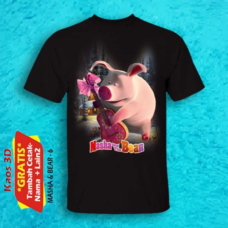 Jual KAOS GAMBAR KARAKTER FILM MASHA AND THE BEAR PIGGY UKURAN ANAK SAMPAI DEWASA KUALITAS CETAK ...
