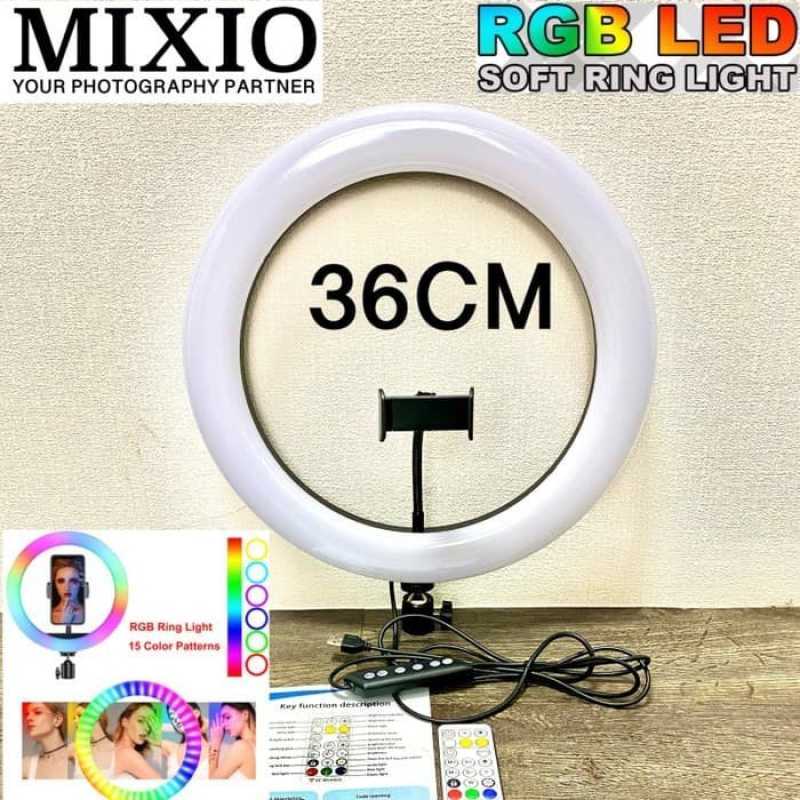 Promo Mixio Ring Light Rgb Rainbow 36cm Tripod 2.1m Ringlight Rgb Tiktok Diskon 6% Di Seller ...