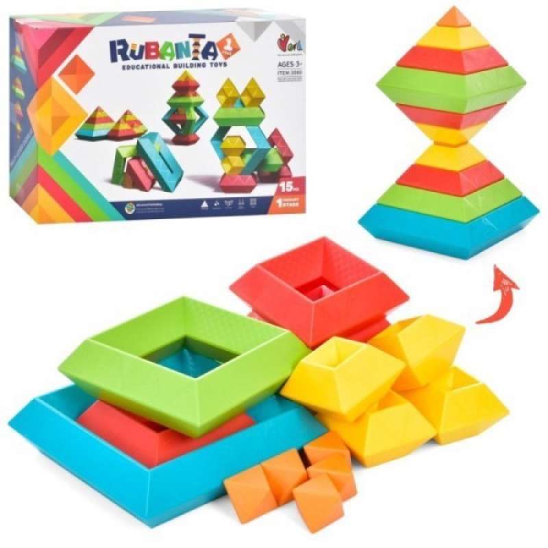 Jual rubanta building blocks stacking pyramid block shape balok di ...