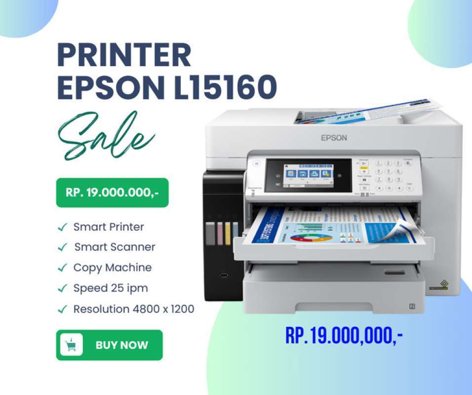 Promo Epson Ecotank L15160 A3 Wi-Fi Duplex All-In-One Ink Tank Printer ...