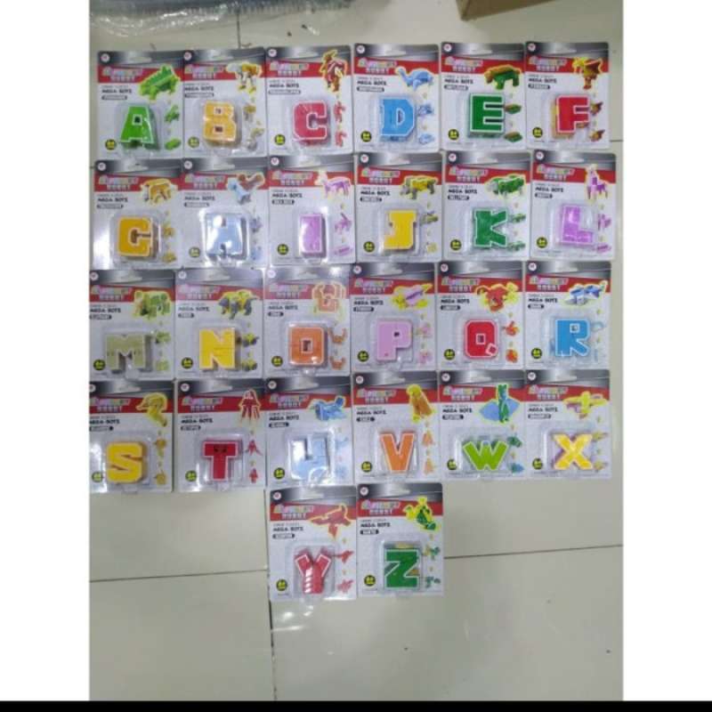 Jual Mainan Anak Alphabet Robot ( Satuan) Mainan Huruf Tranformasi Di ...