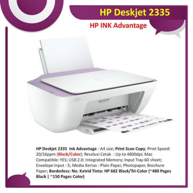Promo HP DeskJet Ink Advantage 2335 All-in-One Printer (LAVENDER ...