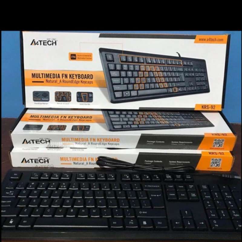 Promo USB Keyboard A4tech KRS-92 Natural A FN Keyboard Ergonomic / KRS ...
