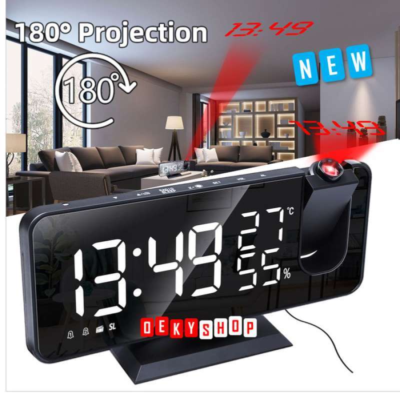 Jual Jam Alarm Digital Proyektor Sorot Temperature Humidity Fm Radio di ...