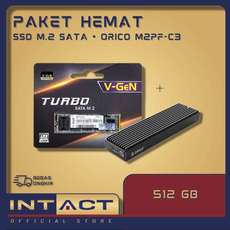 Promo SSD M.2 SATA 512GB V-GeN + Enclosure M.2 M2 SATA NGFF ORICO M2PF ...