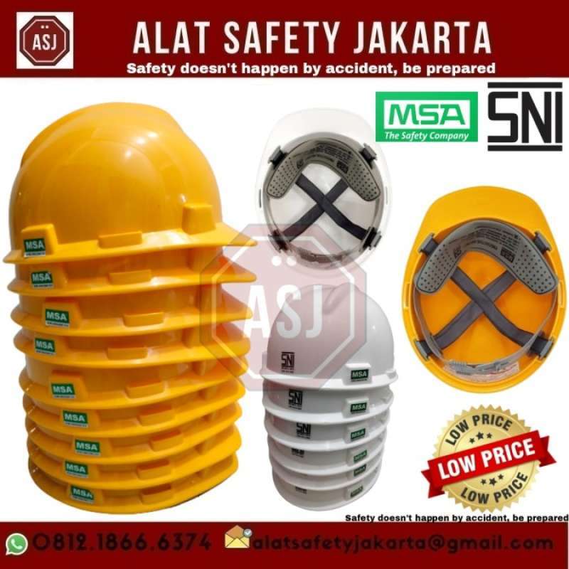 Promo helm proyek safety msa lokal inner biasa / helm proyek msa Diskon ...