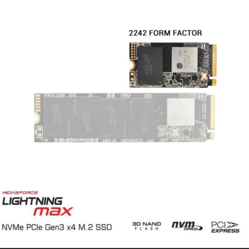 Promo Midasforce Lightning Max Ssd M.2 Pcie Gen3 X4 2242 Nvme 1tb ...