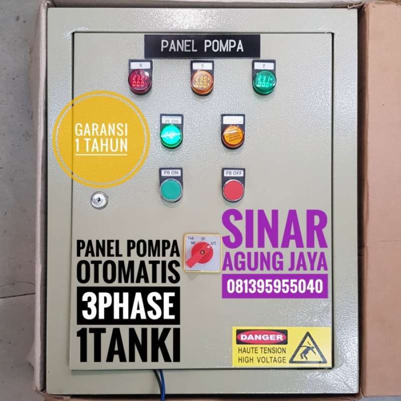 Promo PANEL POMPA OTOMATIS 1 TANKI 3 PHASE 7,5HP 220V PANEL POMPA ...