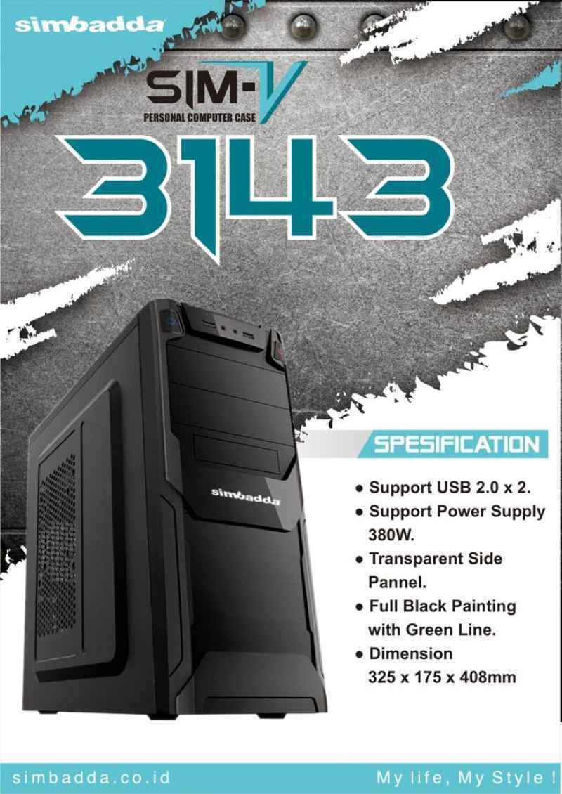 Jual Casing Simbadda Sim V 3143 Case Pc Komputer Usb 2.0 Include Psu 380w Di Seller Ungu Store ...
