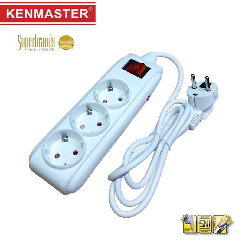 Promo Stop Kontak 3 lubang kenmaster Terminal Colokan Listrik 3 Socket ...