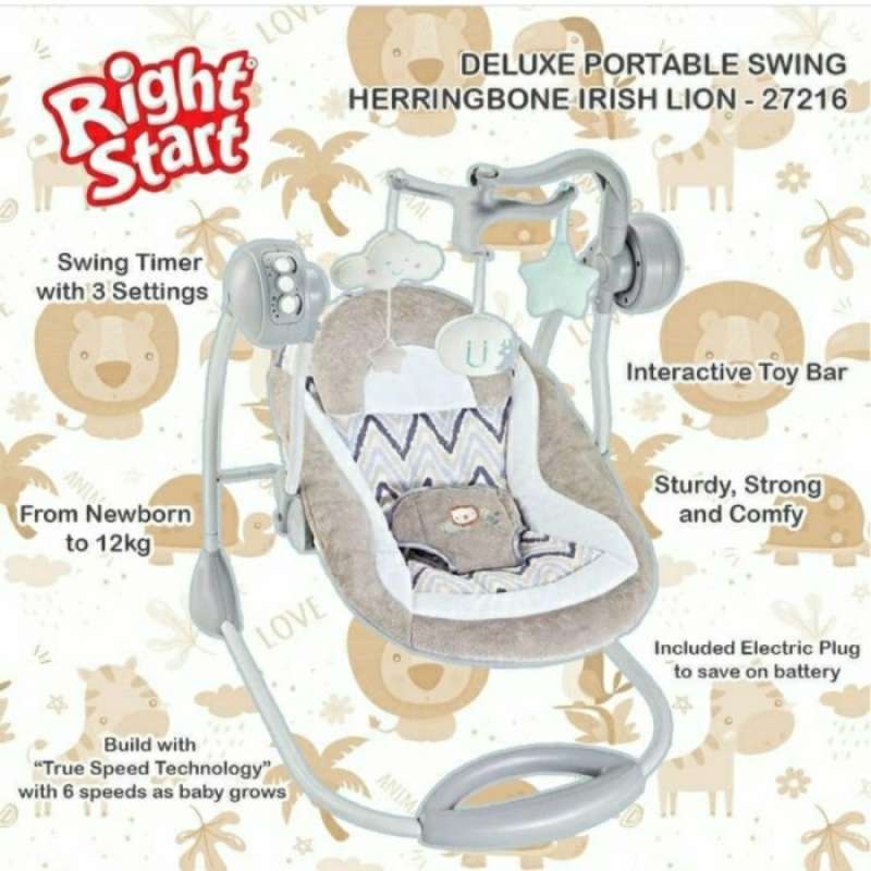 Promo Bouncer Right Start Deluxe Portable Swing / Ayunan Bayi Otomatis ...