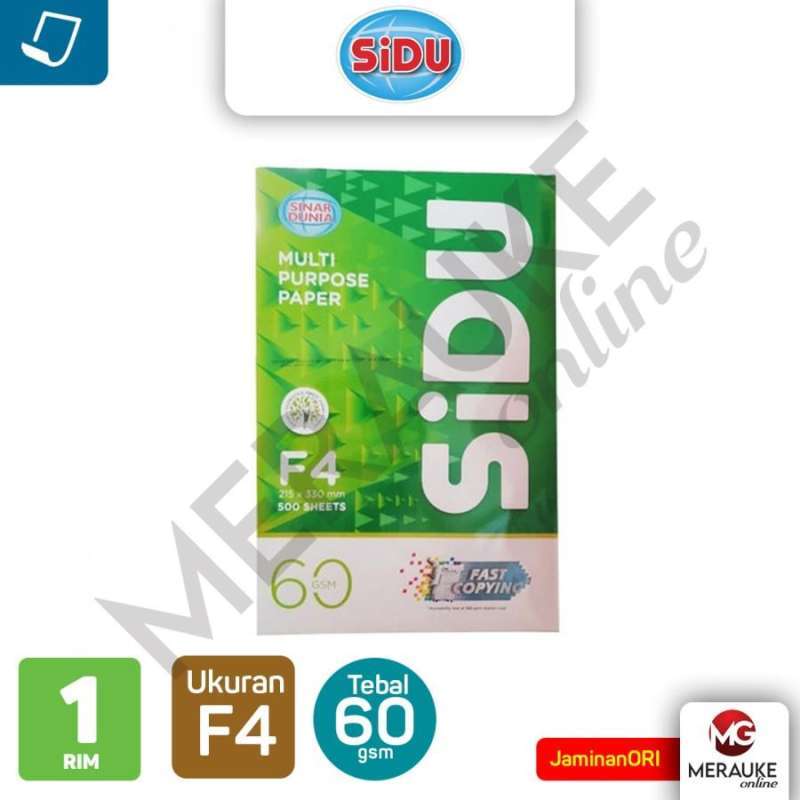 Jual Kertas HVS SiDu F4 60 GSM di Seller Merauke Online Official Store ...
