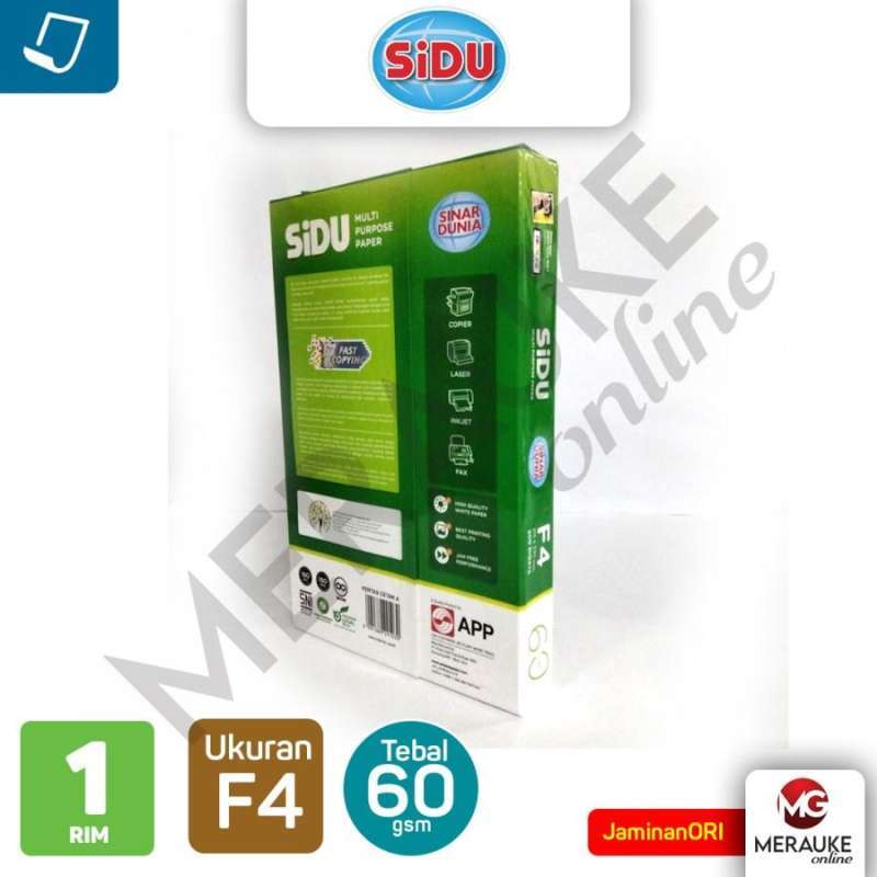 Jual Kertas HVS SiDu F4 60 GSM di Seller Merauke Online Official Store ...
