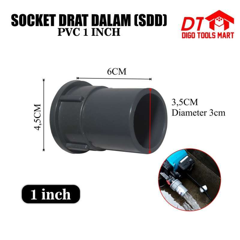 Promo Socket Drat Dalam SDD PVC 1/2 inci 3/4 Inci 1 Inci Sambungan Pipa ...