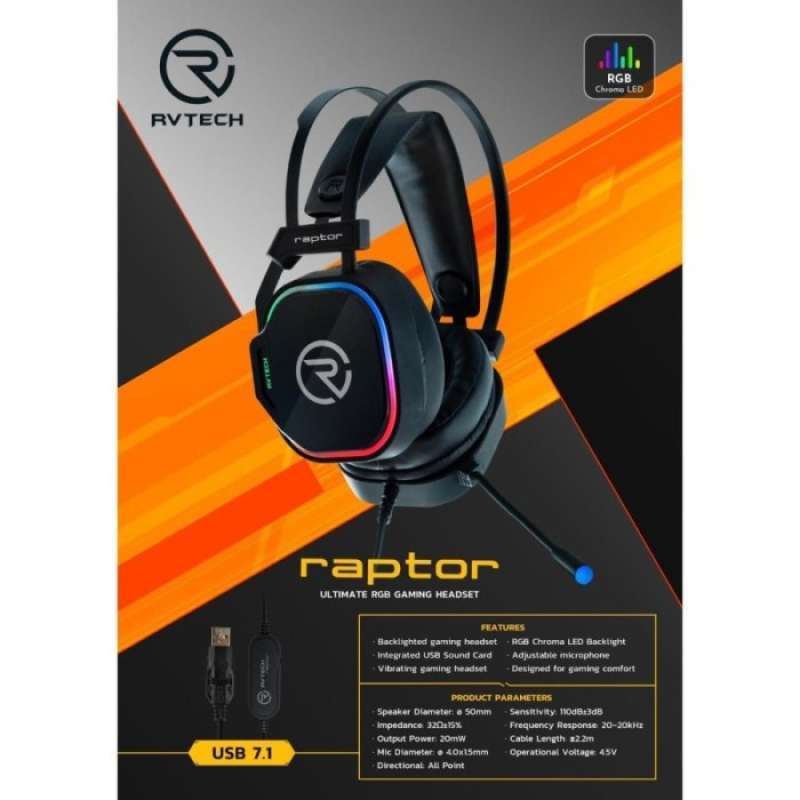 Promo Gaming RGB Chroma Headset RV-Tech Raptor Diskon 23% di Seller ...