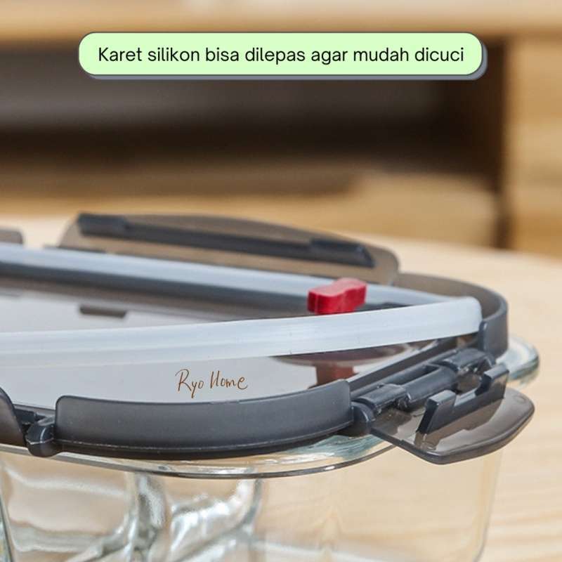 Promo Ryo Home - Bako Kotak Bekal Kaca / Lunch Box Set / Food Storage Glass / Penyimpanan ...