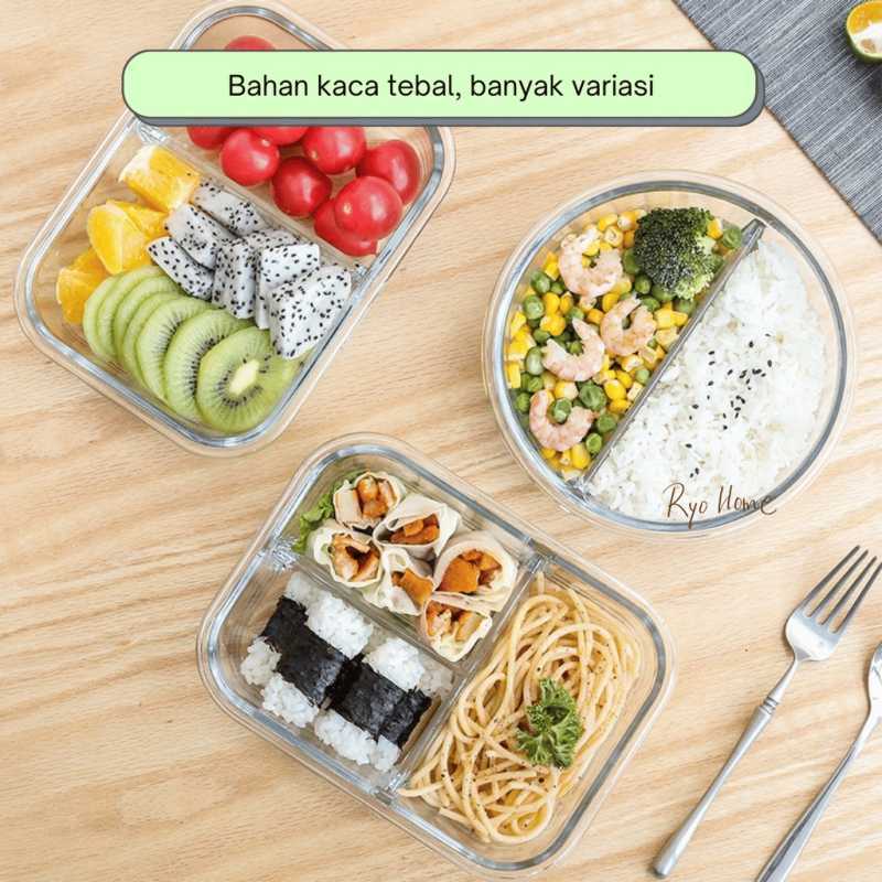 Promo Ryo Home - Bako Kotak Bekal Kaca / Lunch Box Set / Food Storage Glass / Penyimpanan ...