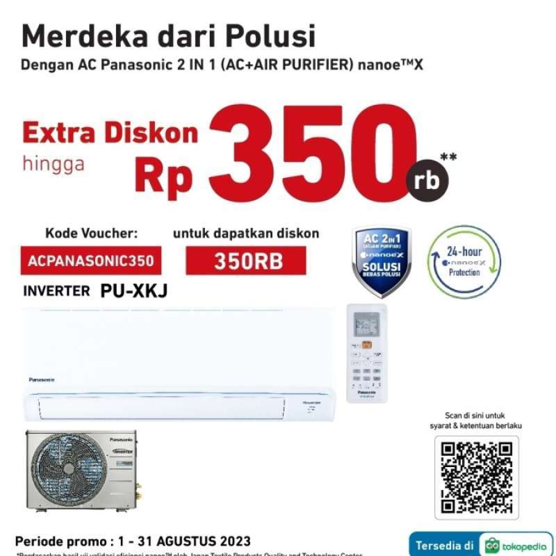 Jual Ac Panasonic Inverter R32 2 Pk Cs-Pu18Xkj / Pu18Xkj di Seller ...