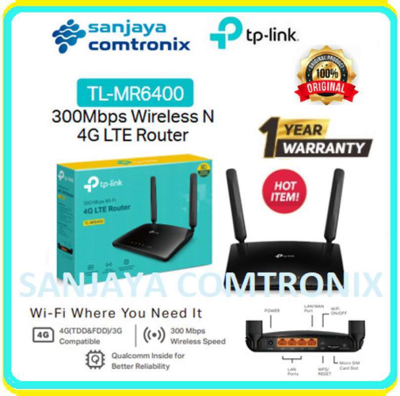 Promo Tp-Link 300Mbps Wireless N 4G Lte Router Tl-Mr6400 Diskon 3% di ...