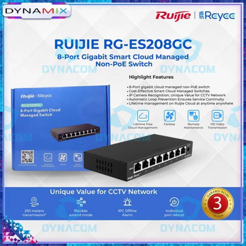 Promo Ruijie Reyee Rg-Es208Gc 8-Port Gigabit Smart Cloud Managed Switch Diskon 3% di Seller ...