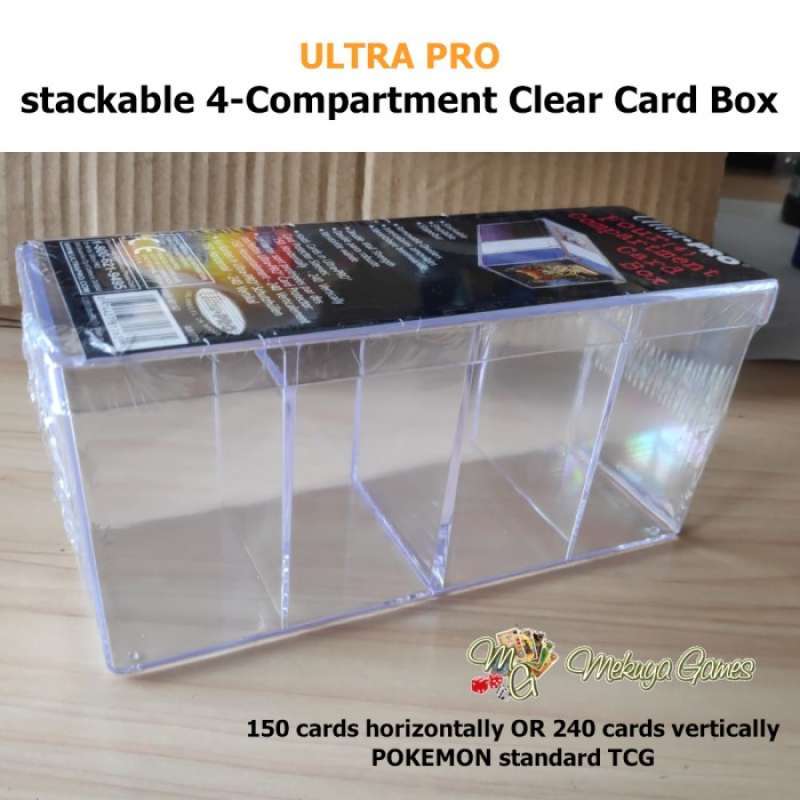 Promo Ultra Pro Stackable 4-compartment Clear Card Box Pokemon Mtg Tcg ...