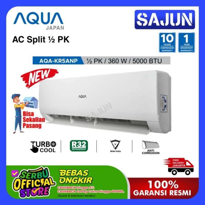 Jual AQUA AC Split 1/2 PK AQA-KR5ANP TURBO COOL AC 0.5PK KR-5ANP di Seller sasptr - Tegal Alur ...