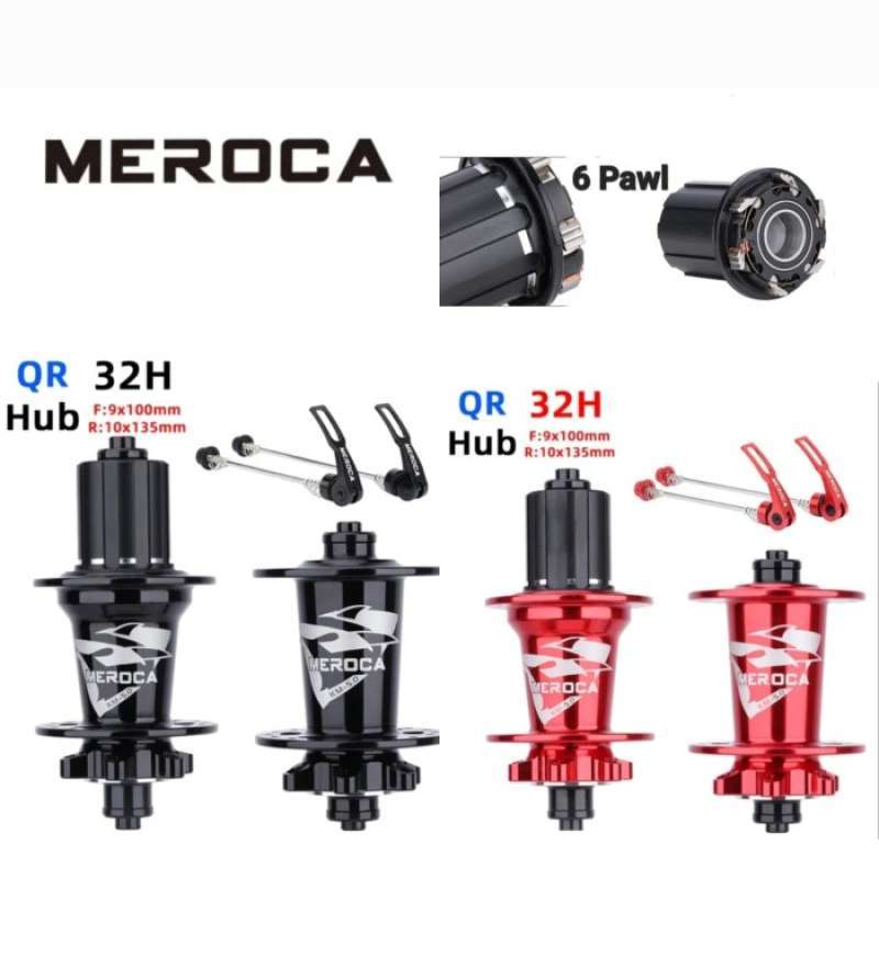 Jual meroca hub freehub qr quick release hub sepeda 5+2 bearing 6 pawl ...