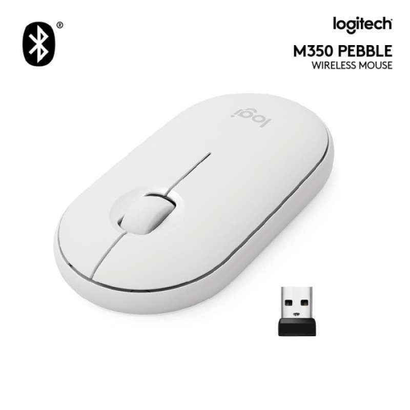 Promo Logitech Mouse Wireless M350 Pebble Putih Diskon 23% di Seller ...