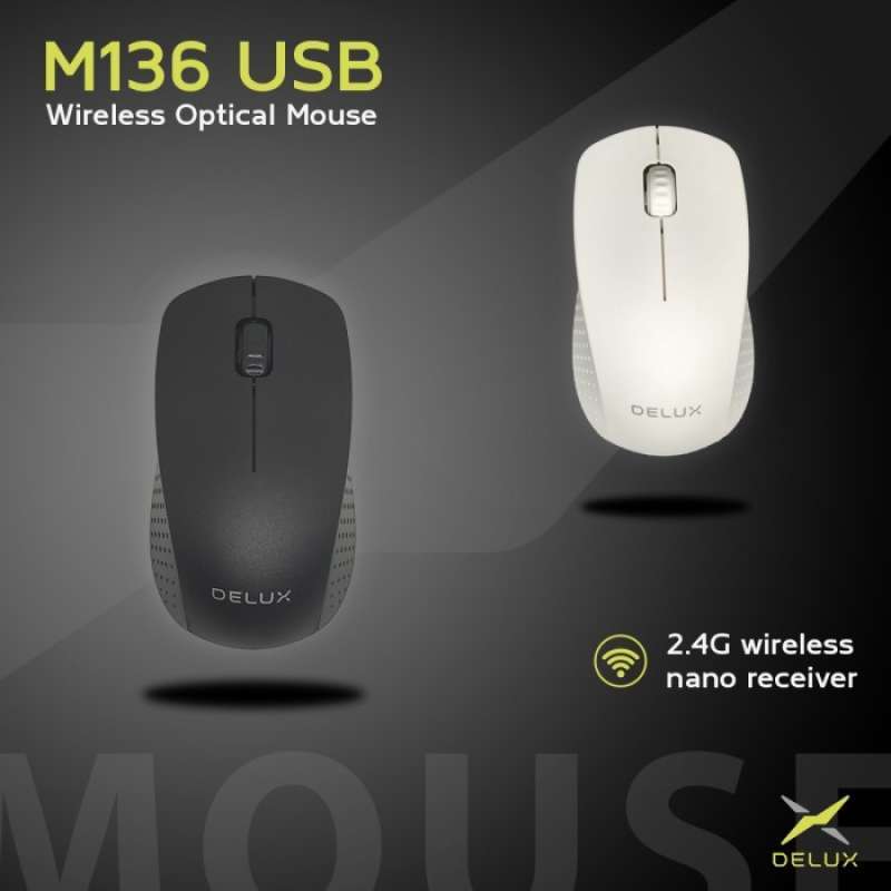 Promo Delux M136 New Usb Wireless Optical Mouse Diskon 23% Di Seller ...