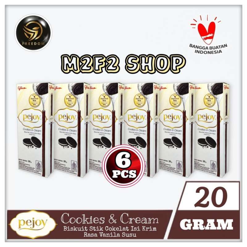 Promo Pejoy Cookies & Cream | Biskuit Stik Cokelat Vanila Susu - 20 gr (Kemasan 6 Pcs) Diskon 14 ...