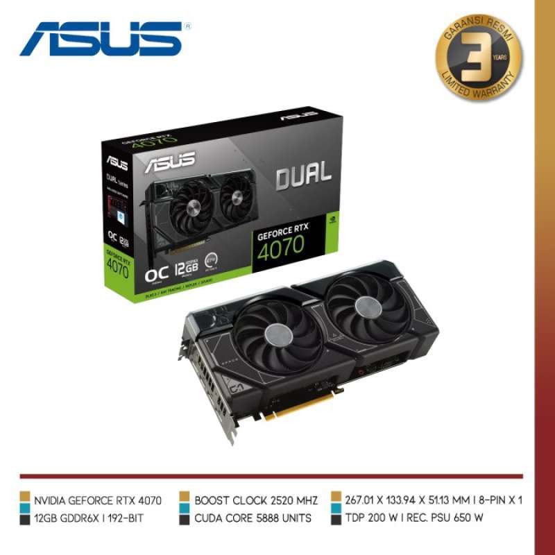 Promo Asus Dual Geforce Rtx™ 4070 Oc Edition 12Gb Gddr6X Diskon 23% di ...