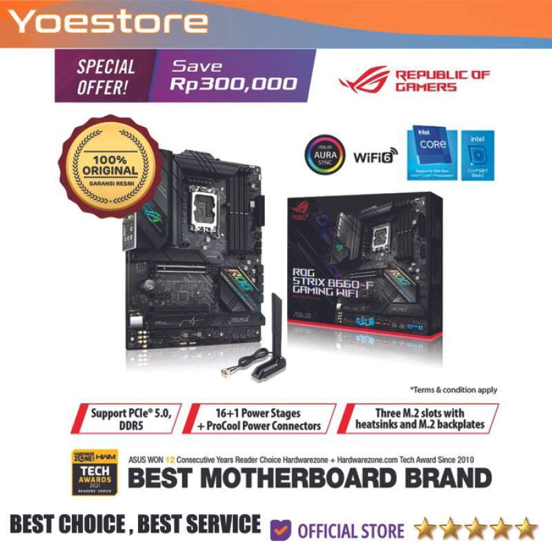 Promo Asus Rog Strix B660-f Gaming Wifi Lga 1700 Gen 12 Ddr5 Diskon 23% Di Seller Xixistore ...