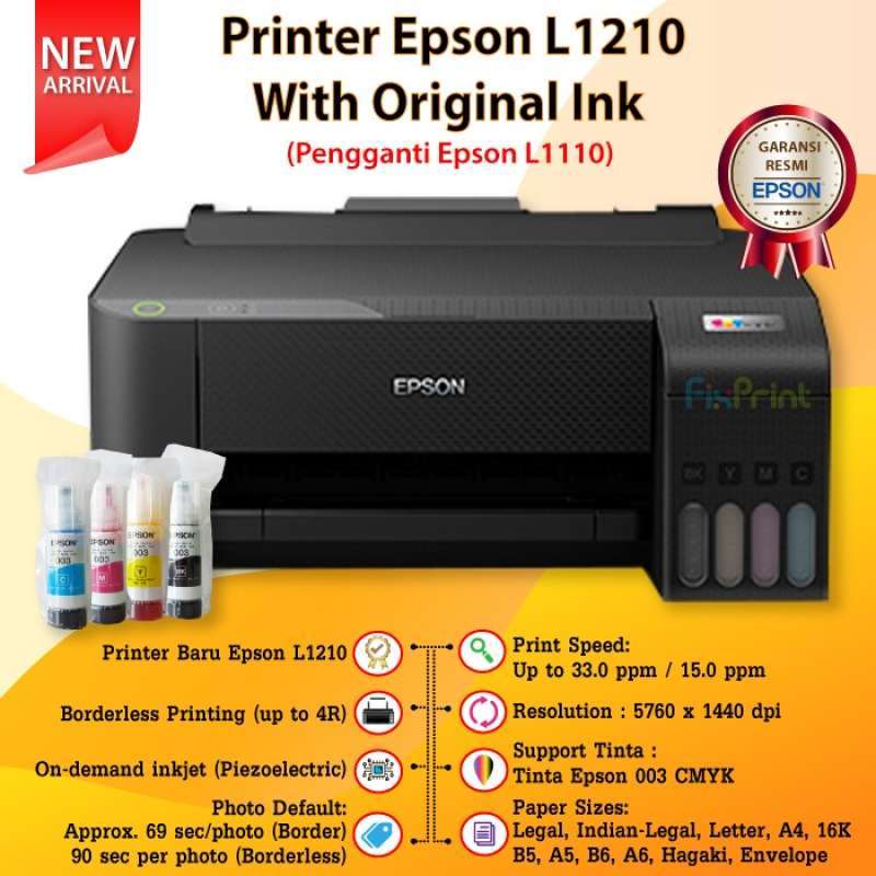 Promo Printer Epson EcoTank L1210 L 1210 New, Pengganti Epson L1110 ...