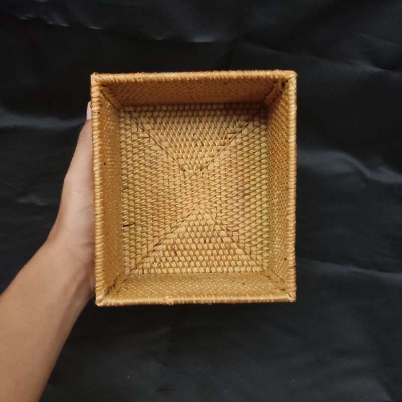 Promo Keranjang Rotan Box Rattan Tempat Wadah Keranjang Kotak Serbaguna ...