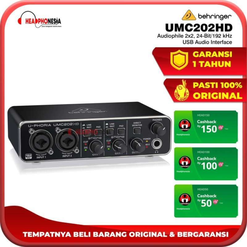 Promo Behringer Umc202hd U-phoria 2x2 Usb Audio Interface Diskon 23% Di ...
