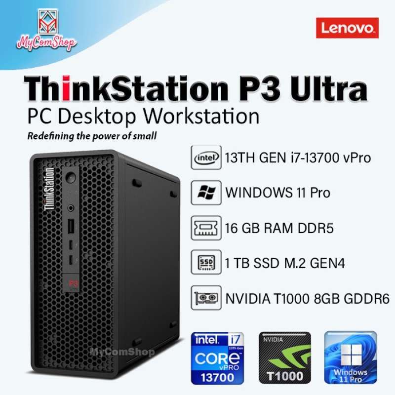 Jual Lenovo Thinkstation P3 Ultra Pc I7-13700 16gb 1tb Ssd Nvidia T1000 ...