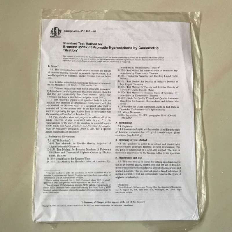 Promo Astm D1492-07 Standard For Bromine Index Of Aromatic Hydrocarbons Diskon 23% Di Seller ...