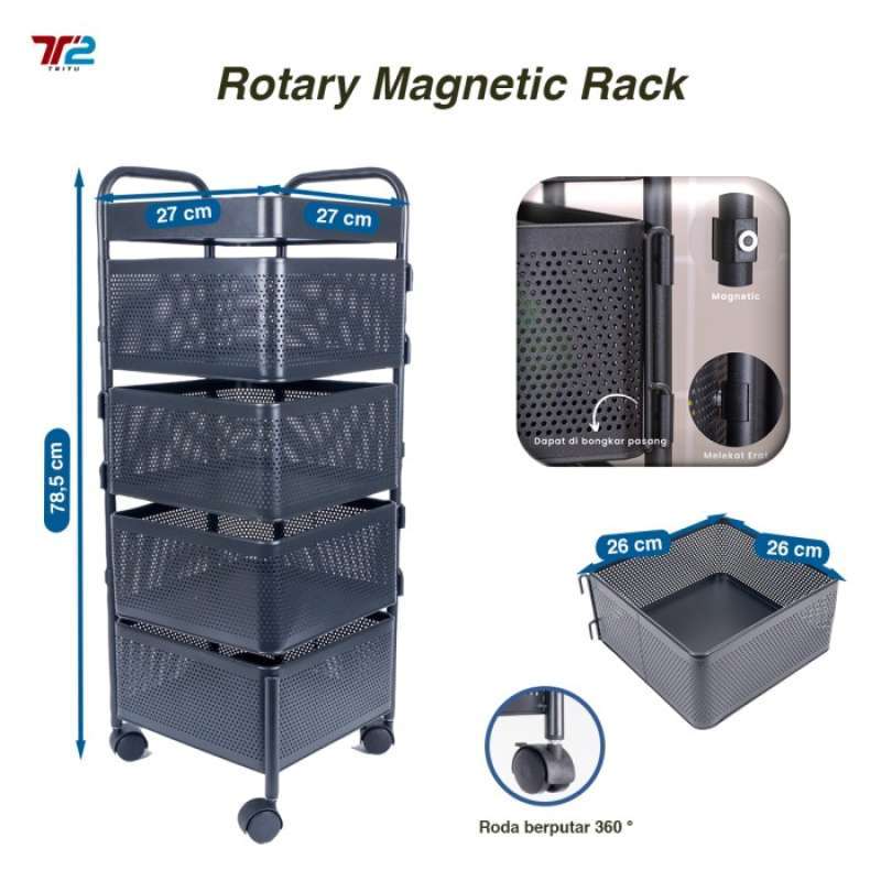 Jual Tritu rak multifungsi rotary stainles stell 4 susun rak troli ...