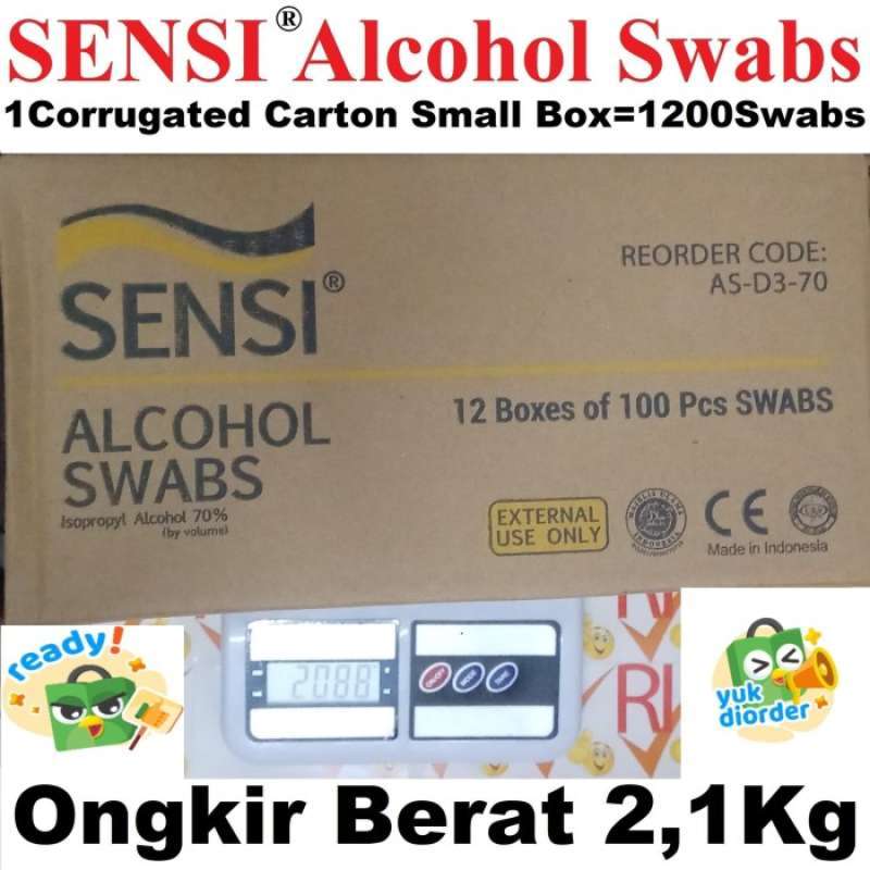 Promo Sensi Alcohol Swabs 1200 Tisu Tissue basah Alkohol Disposable ...