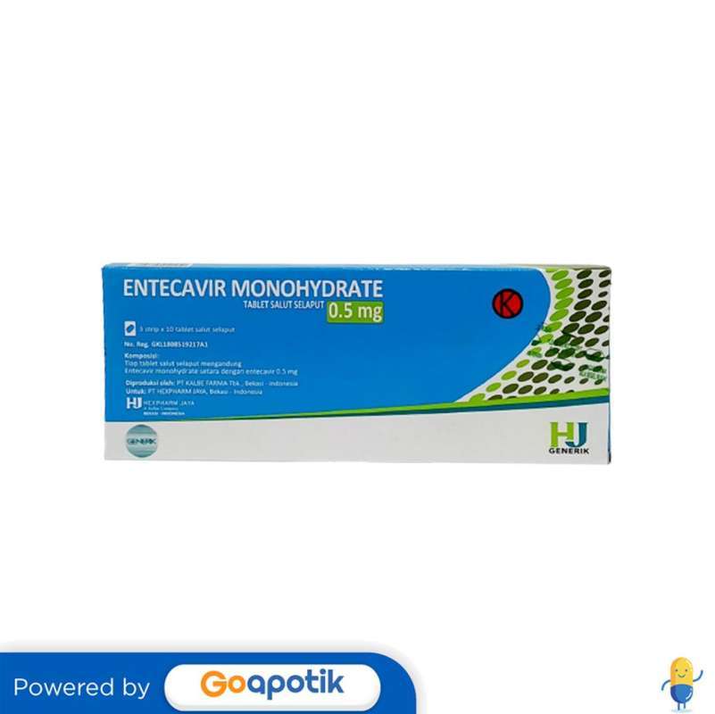 Jual ENTECAVIR MONOHYDRATE HEXPHARM 0.5 MG BOX 30 TABLET di Seller ...