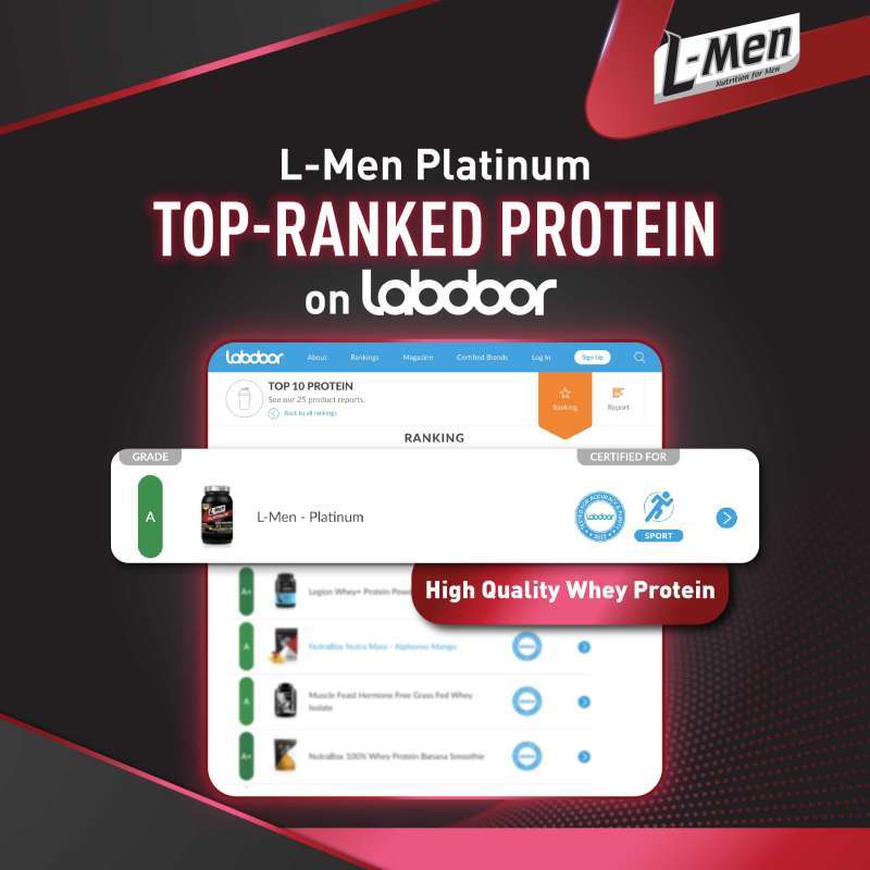 Promo L-men Platinum Strawberry 800g (25g Protein) - Suplemen Tinggi ...