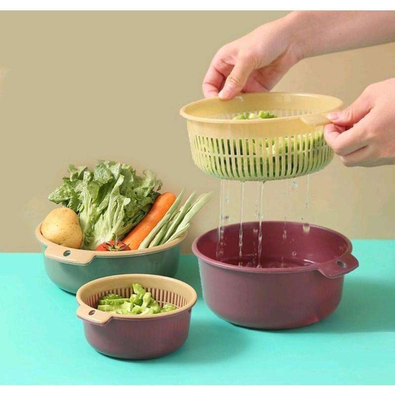 Promo Baskom Saringan Sayur 2 In 1 Keranjang Cuci Buah Sayur Bahan ...