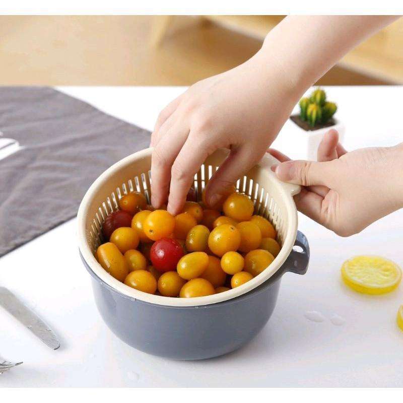 Promo Baskom Saringan Sayur 2 In 1 Keranjang Cuci Buah Sayur Bahan ...
