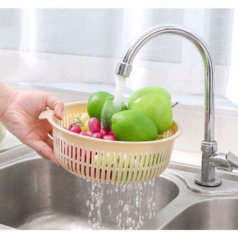Promo Baskom Saringan Sayur 2 In 1 Keranjang Cuci Buah Sayur Bahan ...