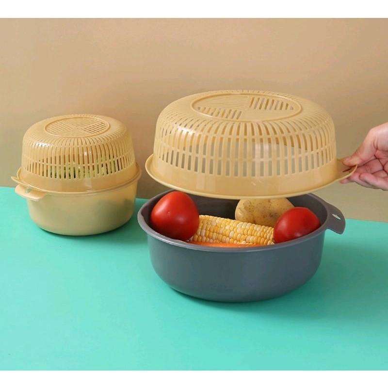 Promo Baskom Saringan Sayur 2 In 1 Keranjang Cuci Buah Sayur Bahan ...