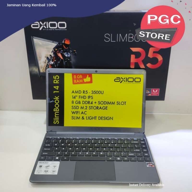 Promo Laptop Axioo slimbook 14 ryzen 5 3500u ram 8gb ssd 256gb fhd ips ...