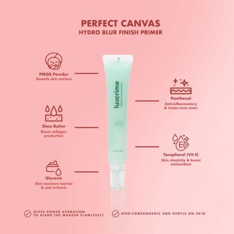 Promo Luxcrime Perfect Canvas - Mattifying Poreless Primer - Hydro Blur ...